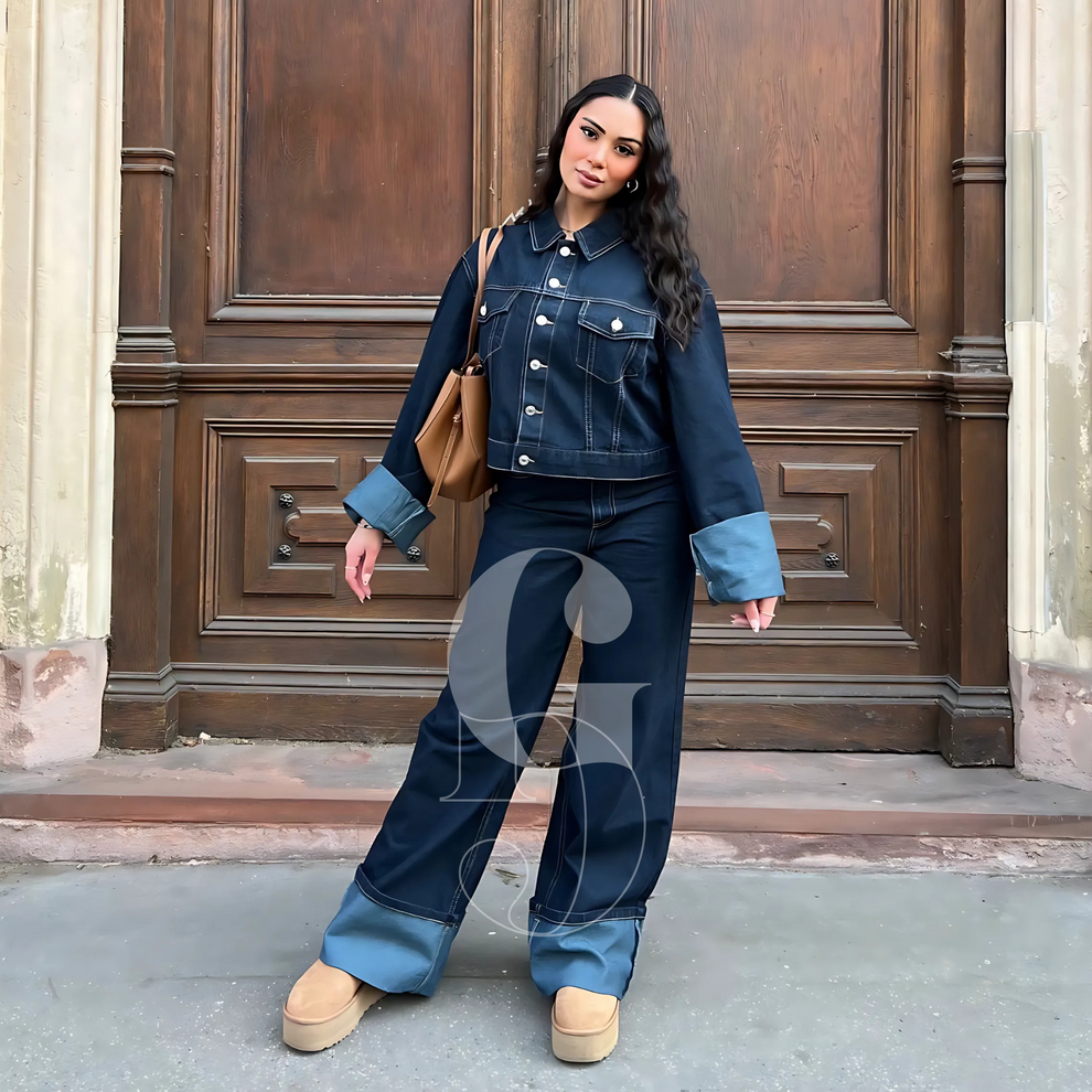 JEANY - Denim Look Kombiset - Jeansjacke & Hose – Goods For Goddess